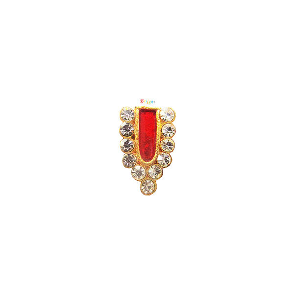 Red White Stone bindi tilak for God - Brijya
