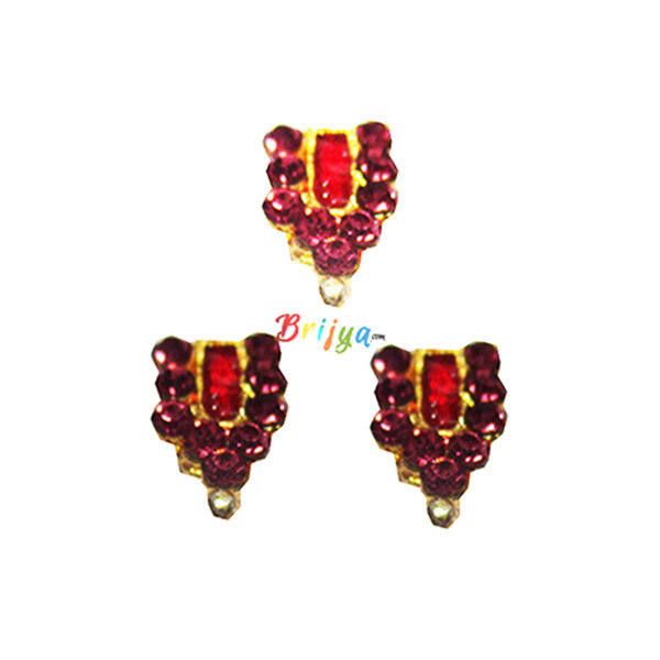 Red White Stone bindi tilak for God - Brijya